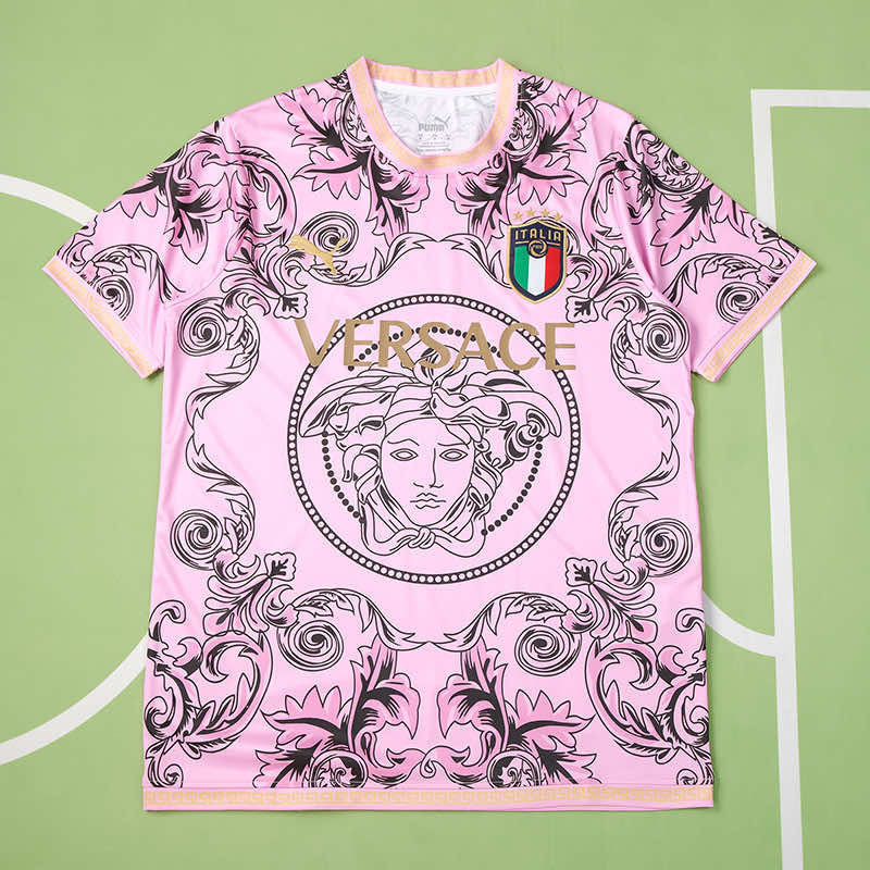 Italy Football Shirt 2024 Versace (Pink) Edition – Kit Essentials Uk